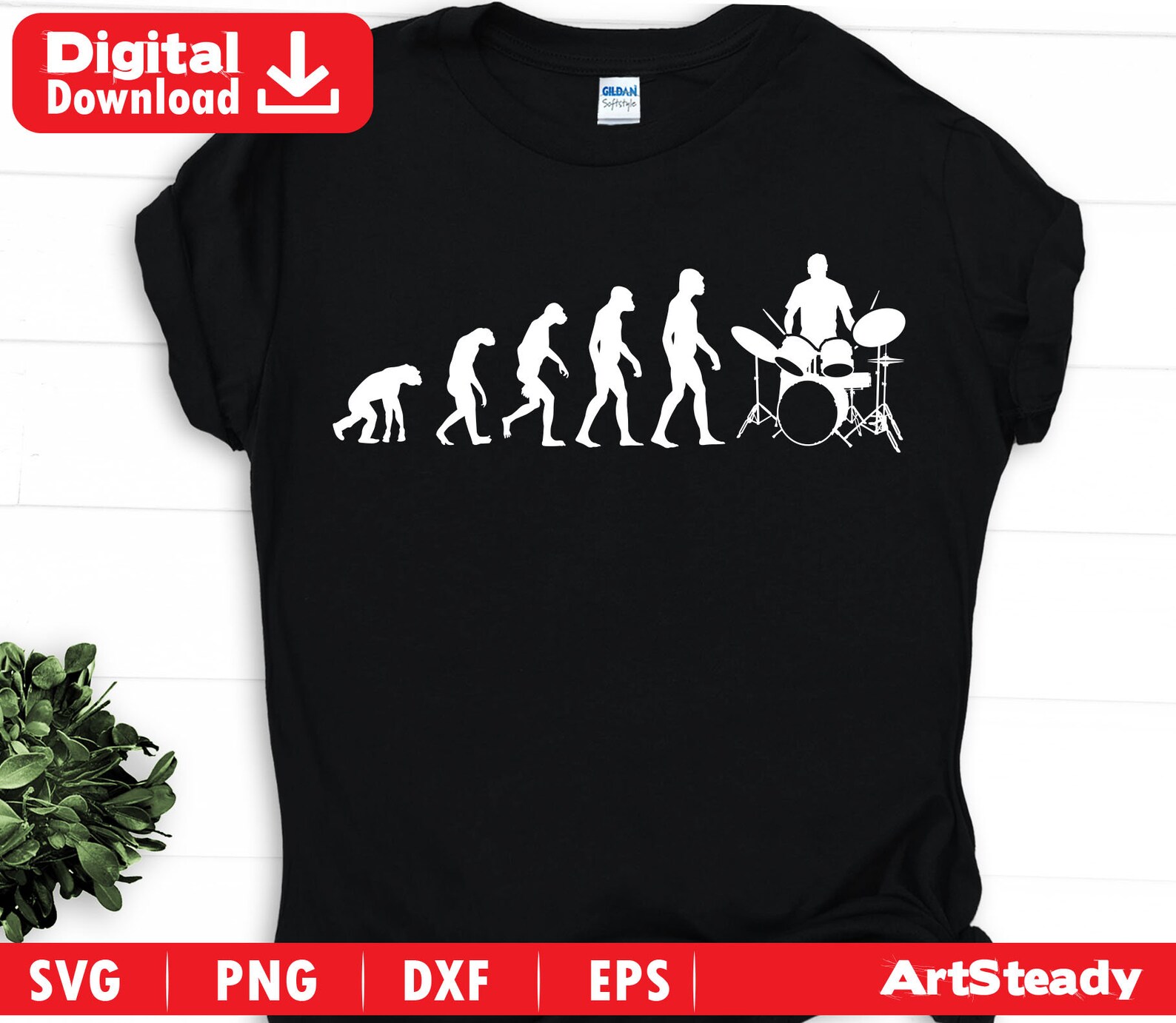 Drums Svg Files Funny Theory of Evolution Theme Drummer Svg - Etsy