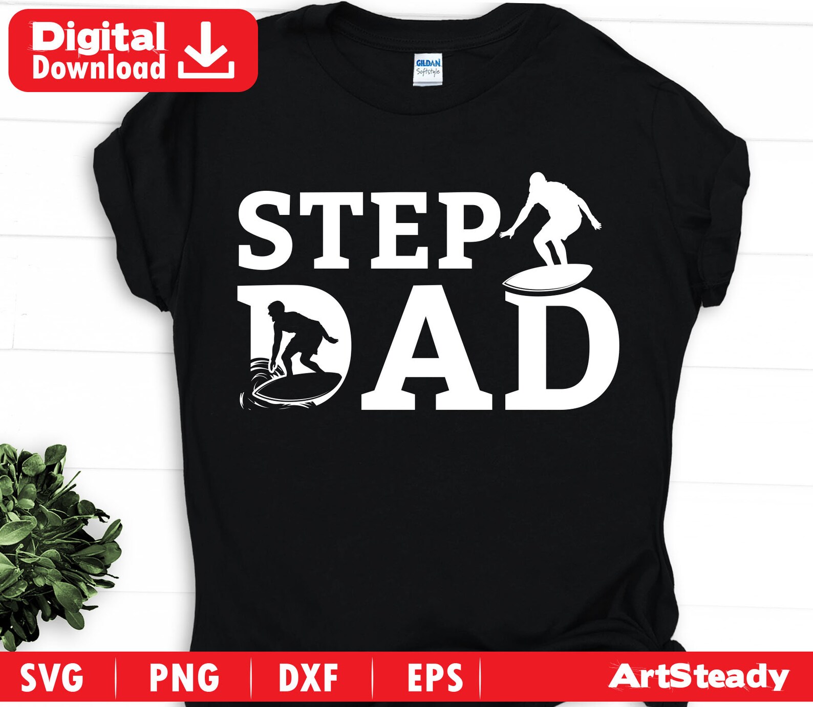 Skimboard Svg Files Cute STEP Dad Theme for Fathers or - Etsy