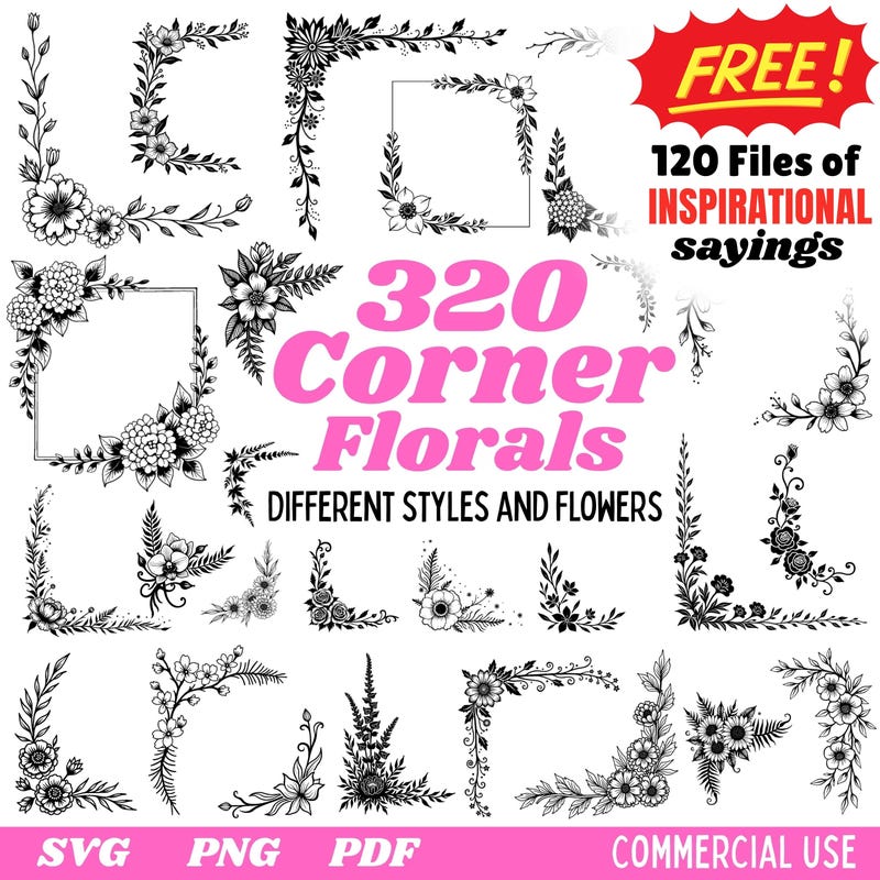 Flower Corner Laser Cut - Etsy