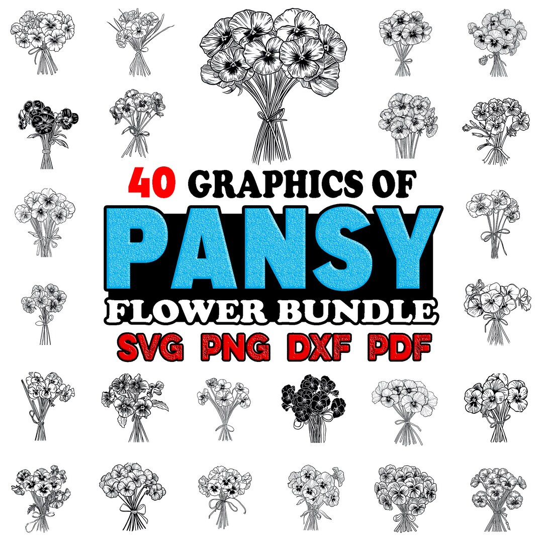 Pansy Bundle Svg, Png, Dxf, Pdf Instant Digital Downloads - Etsy