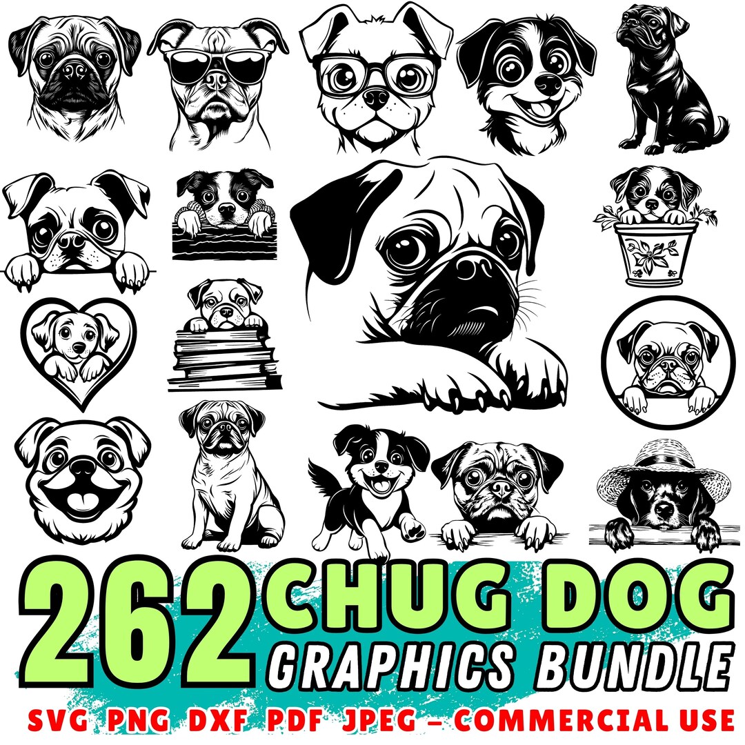 Chug Dog SVG | Chug DXF Bundle | Chihuahua Pug Mix Cut Files | Cricut ...