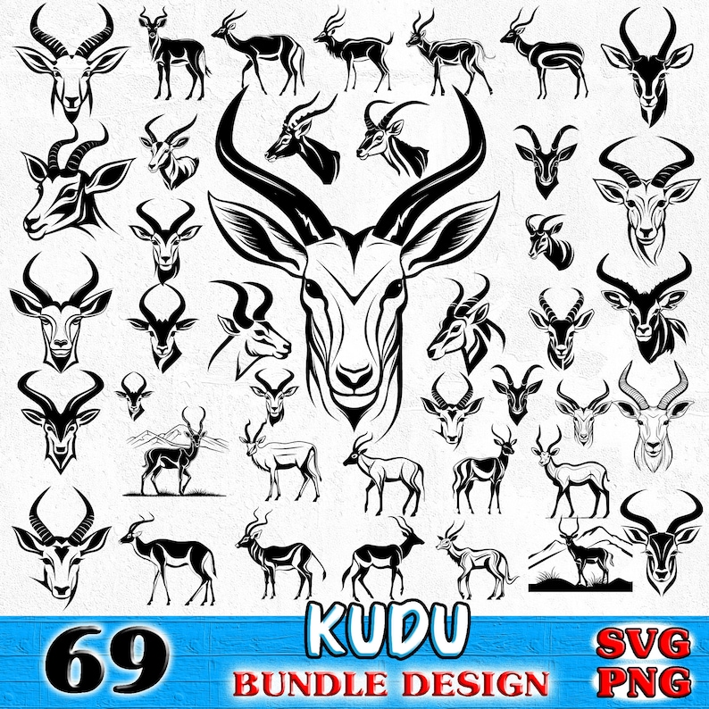 Kudu Bundle SVG, PNG Instant Digital Downloads - Etsy