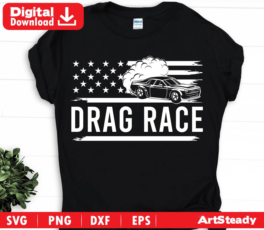 Drag Racing Svg Dxf Pdf Png Jpeg Bundle | Vintage USA Flag Patriotic ...
