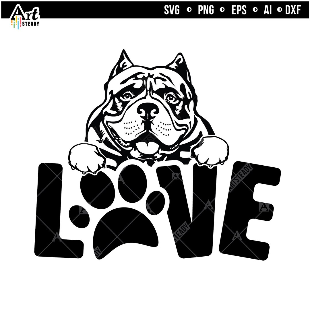 American Bully Svg Arts - AMERICAN BULLY LOVE Bully Bullys Dog Svg - Etsy