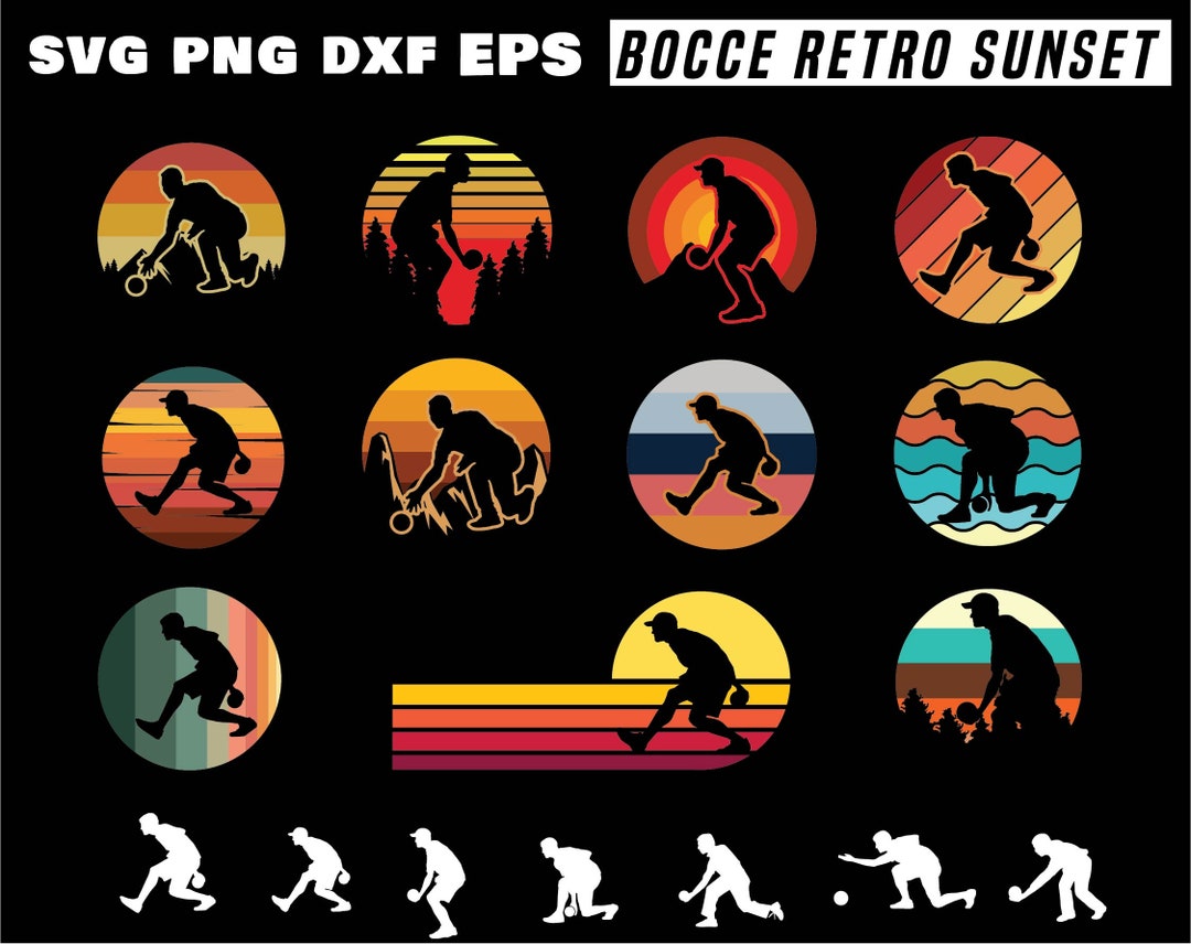 Bocce Svg Files Retro Sunsets Vintage Bundle Bocce Ball - Etsy