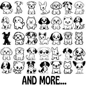 Chibi Dogs Svg Dxf Png Pdf Jpeg Bundle Instant Digital Downloads Kawaii ...