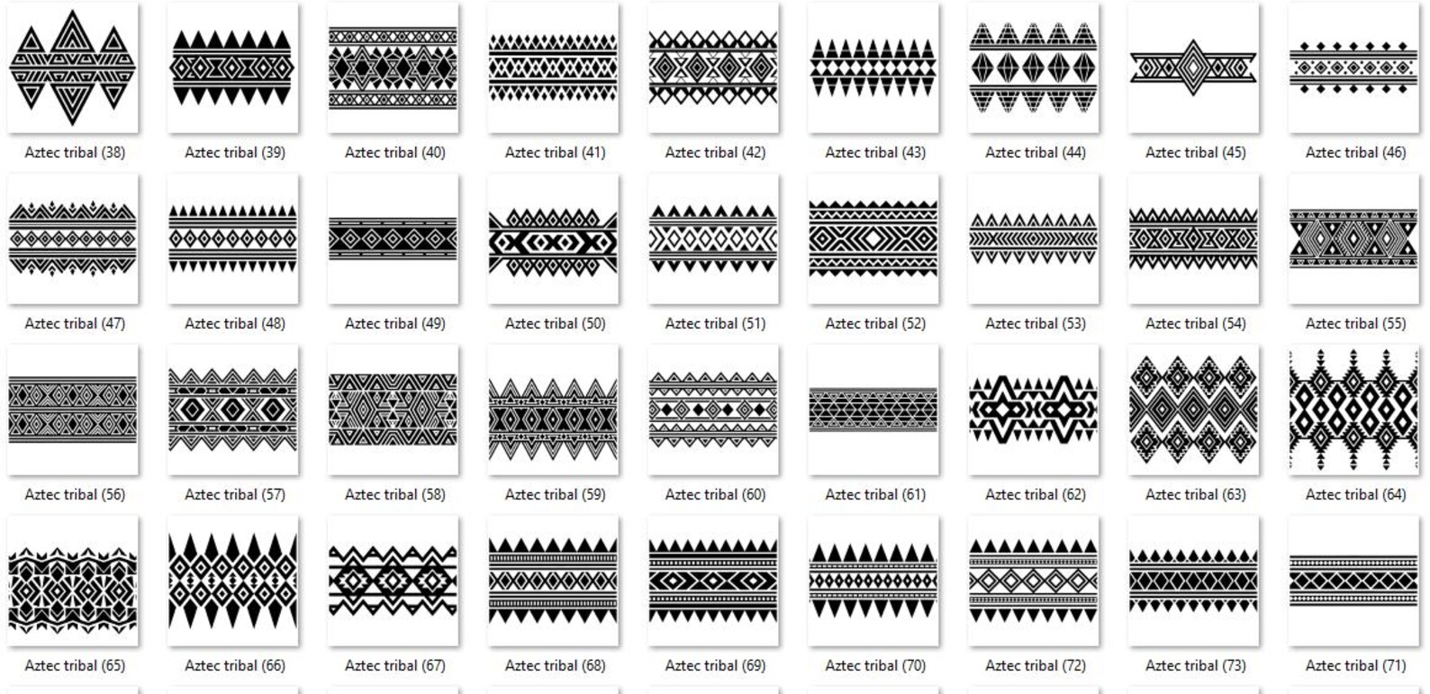 Aztec Line Svg Png Pdf Bundle Horizontal Tribal Pattern Borders for ...