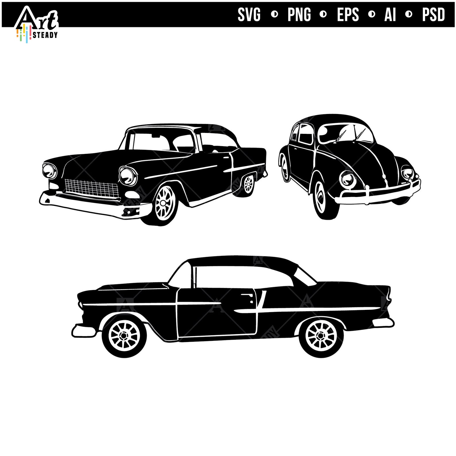 Classic Car Svg File CLASSIC CAR BUNDLE Art Vintage Retro - Etsy