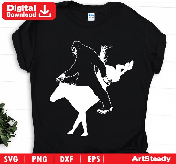 Rodeo Horse Svg Files Funny Bigfoot or Sasquatch Graphic - Etsy