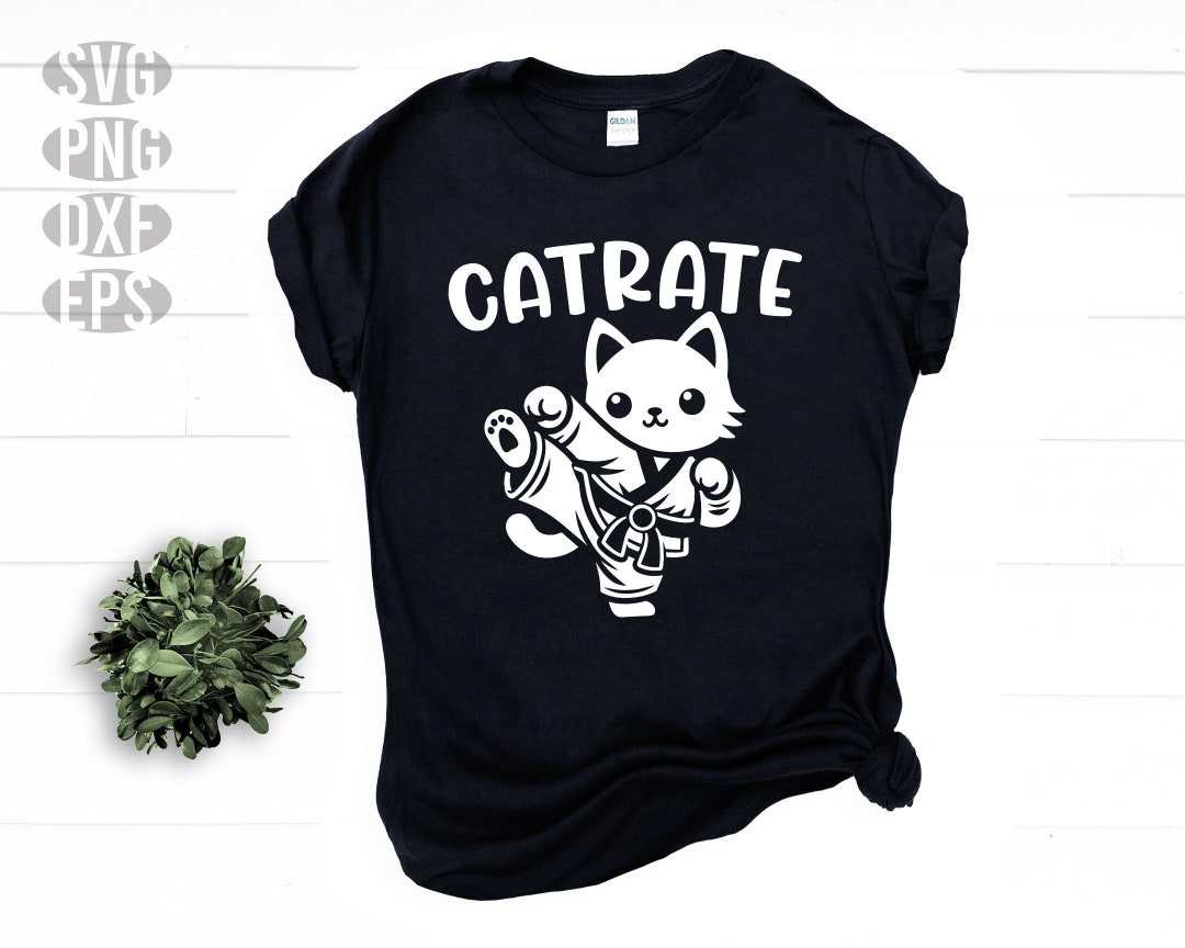 Svg, Png, Dxf, Eps Catrate Cute Karate Cat Karate Theme Instant Digital ...