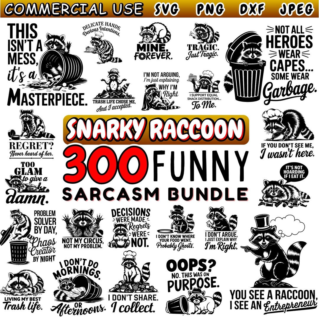 Snarky Raccoon SVG | Funny Sarcastic Raccoon | Witty Raccoon Clipart ...