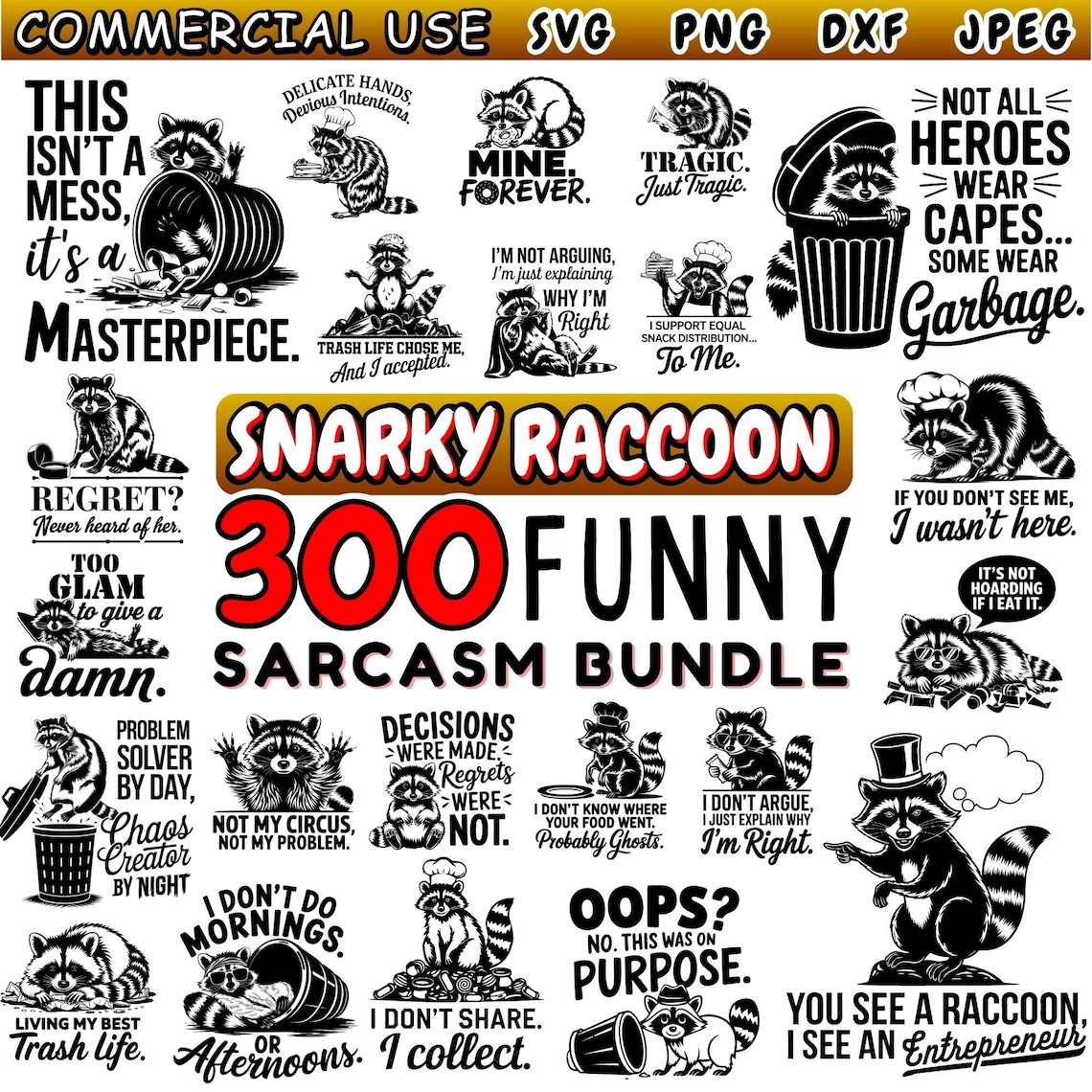 Snarky Raccoon SVG | Funny Sarcastic Raccoon | Witty Raccoon Clipart ...