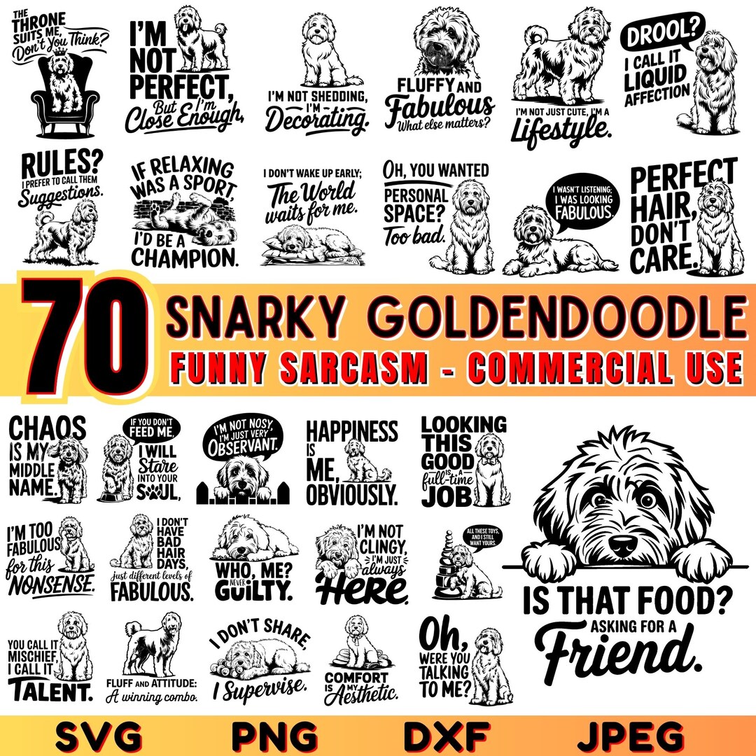 Snarky Goldendoodle Laser Cut DXF SVG Bundle Funny Sarcastic Dog Lover ...