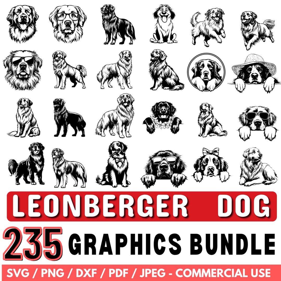 Leonberger Dog SVG | Leonberger Silhouette Bundle | Dog Lover Cricut ...