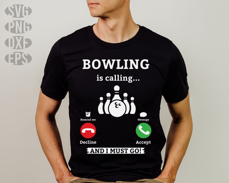 Funny Bowling Phone Call SVG PNG Bundle Bowler Silhouette Vector Art ...
