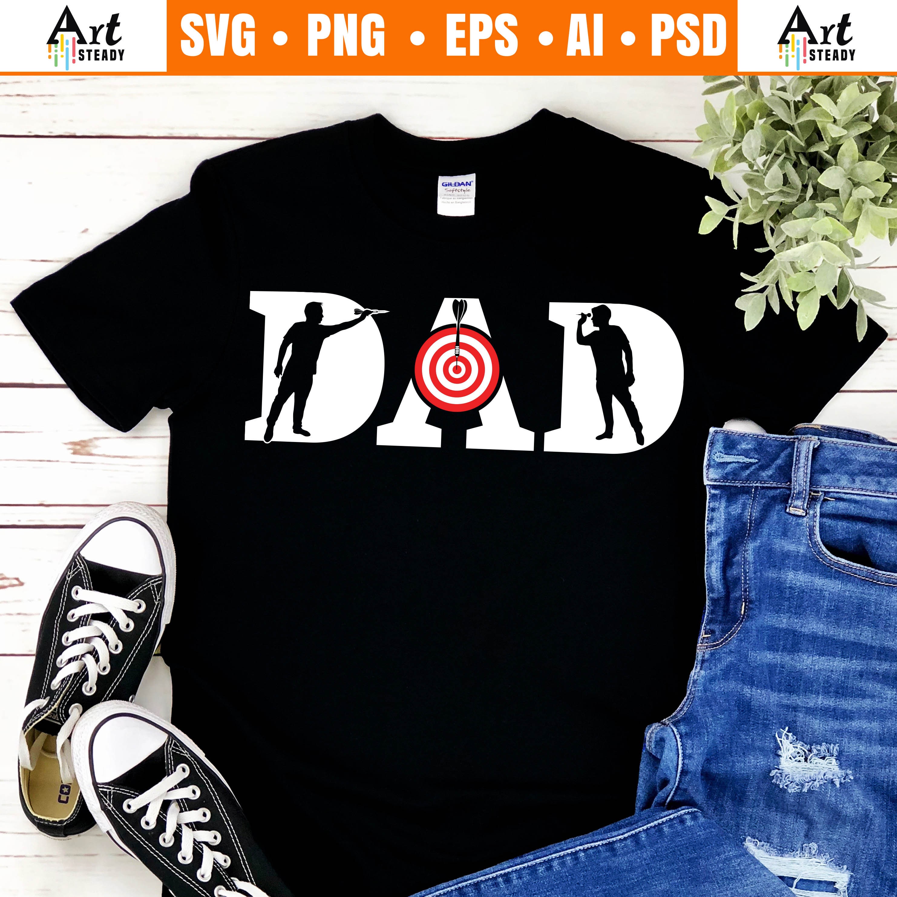 Darts Svg Files DAD Graphic Artsy Style of Art Darts Player | Etsy