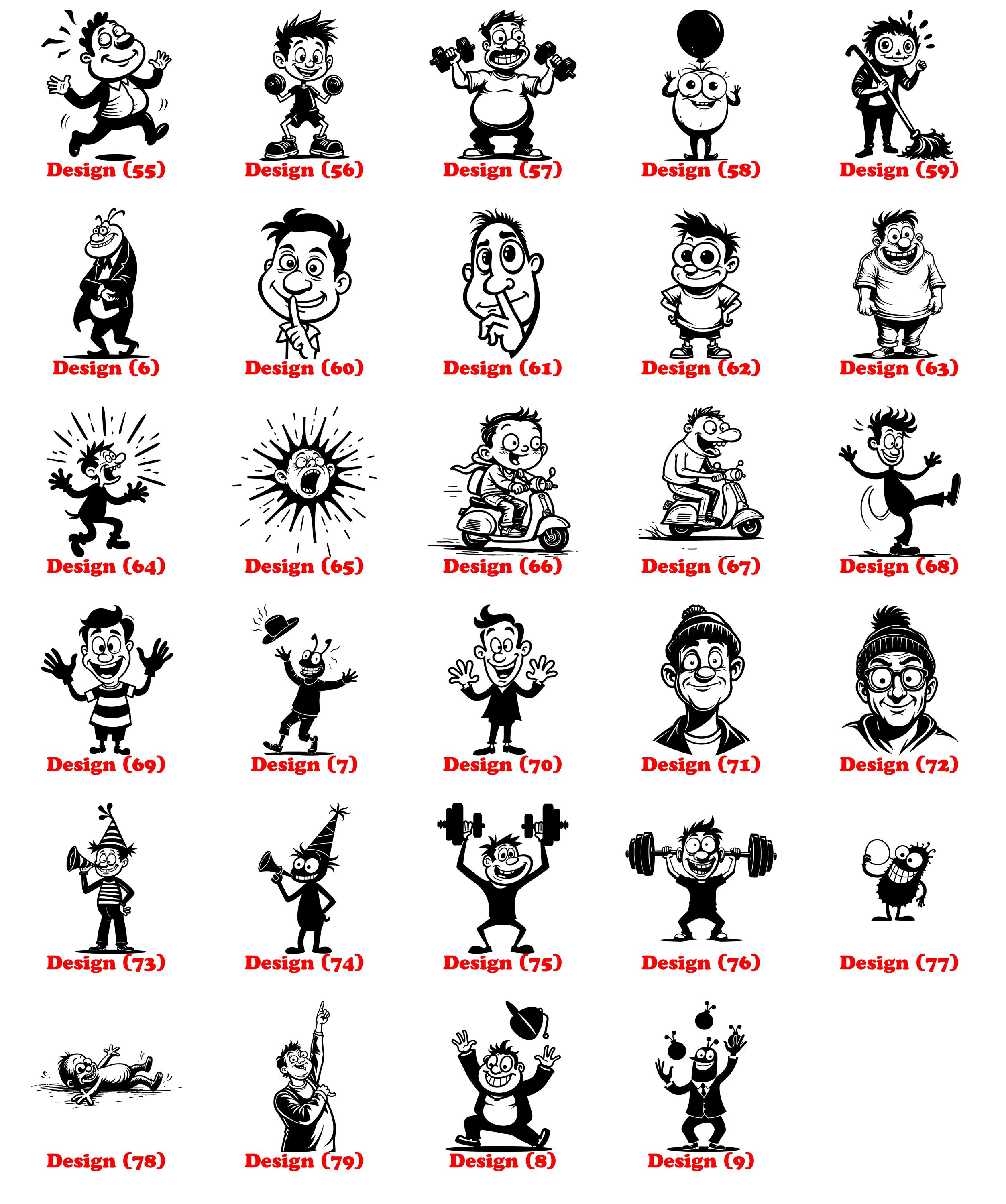 Funny Goofy Man Cartoon Svg Png Pdf & Dxf Bundle Hilarious Comic Male ...