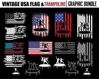 Trampoline Svg Files TRAMPOLINE Cool Graphic RETRO BUNDLE Ar - Etsy