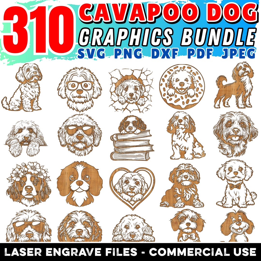 Cavapoo Dog Engraving Files | Cavapoo Laser Engrave Patterns | Cavapoo ...