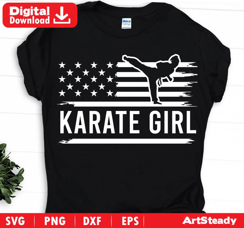 Karate Svg Girl Vintage Flag Female Version Martial Arts Svg - Etsy