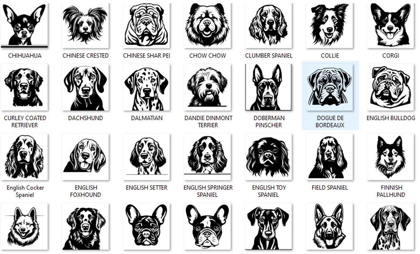 CNC Plasma Files Cute Complete DOGS Breed Face Bundle Cut Files Png Svg ...