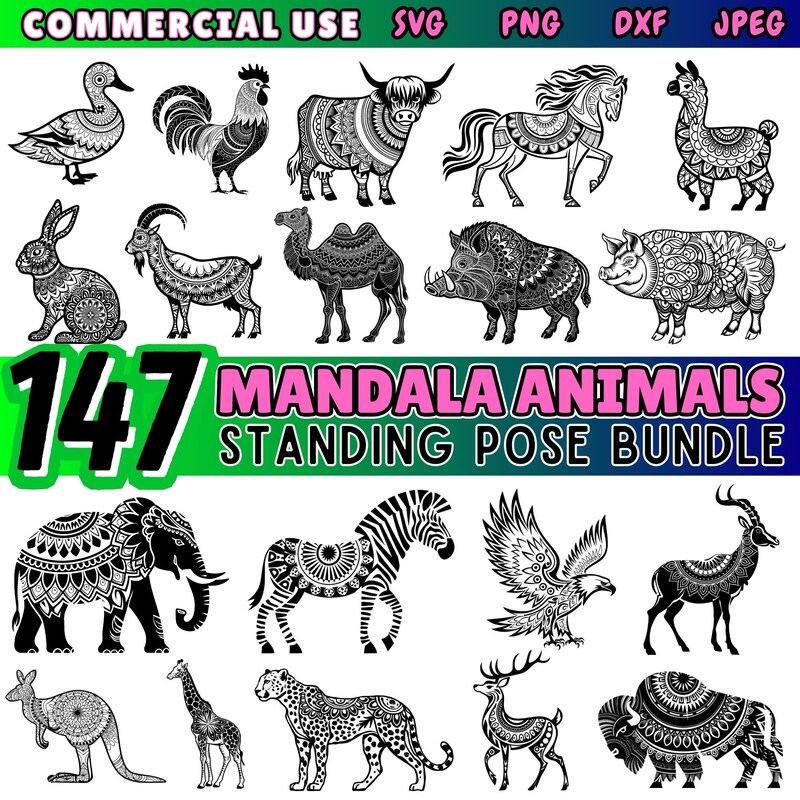 Animal Mandala Svg - Etsy
