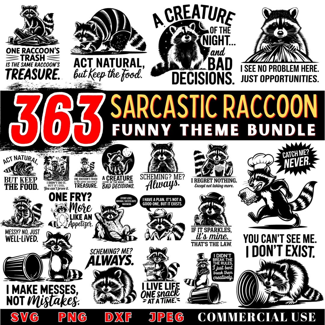 Sarcastic Raccoon SVG | Funny Raccoon Clipart | Sassy Raccoon DXF ...