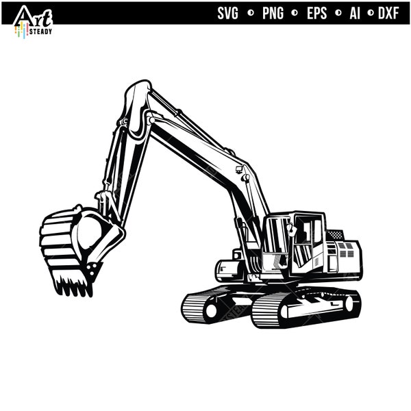 Excavator Svg - Etsy