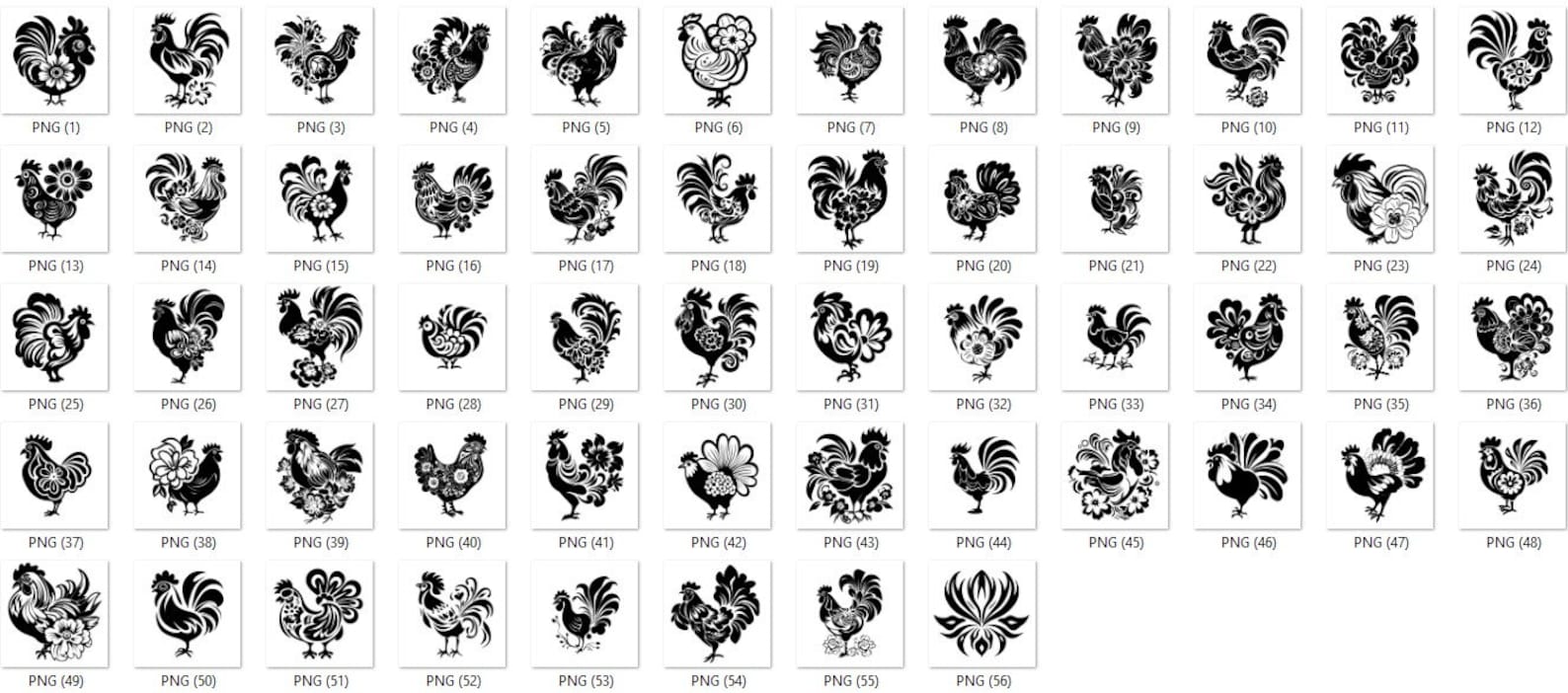 Laser Engrave Files Floral Chicken Svg Png Pdf Bundle | Artsy Farmhouse ...