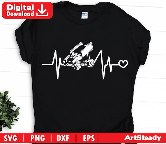 Sprint Car Svg Files cute Heartbeat Art Graphic Theme Racing - Etsy