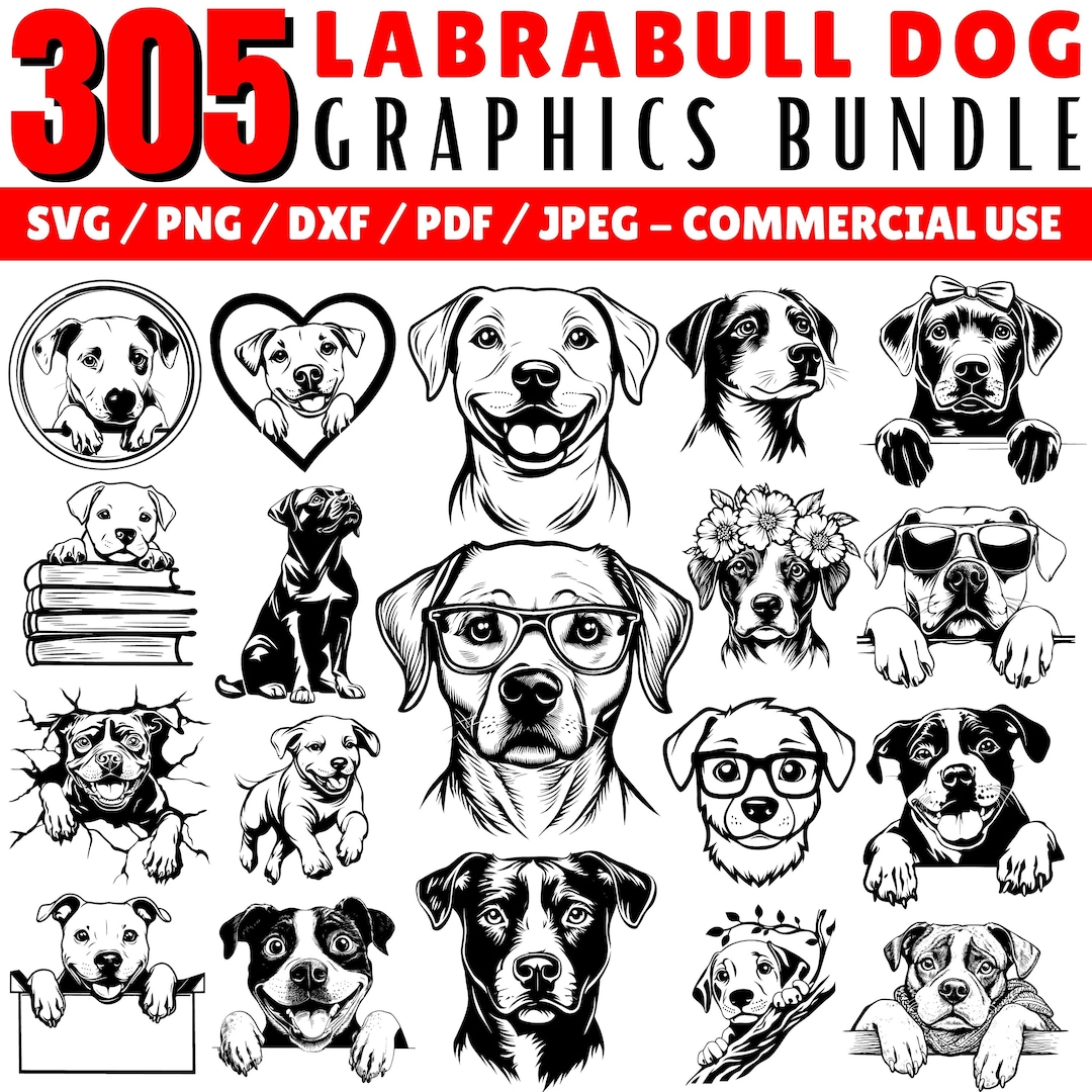 Labrabull Dog SVG Bundle | Pitbull-labrador Mix Cut Files | Cricut ...