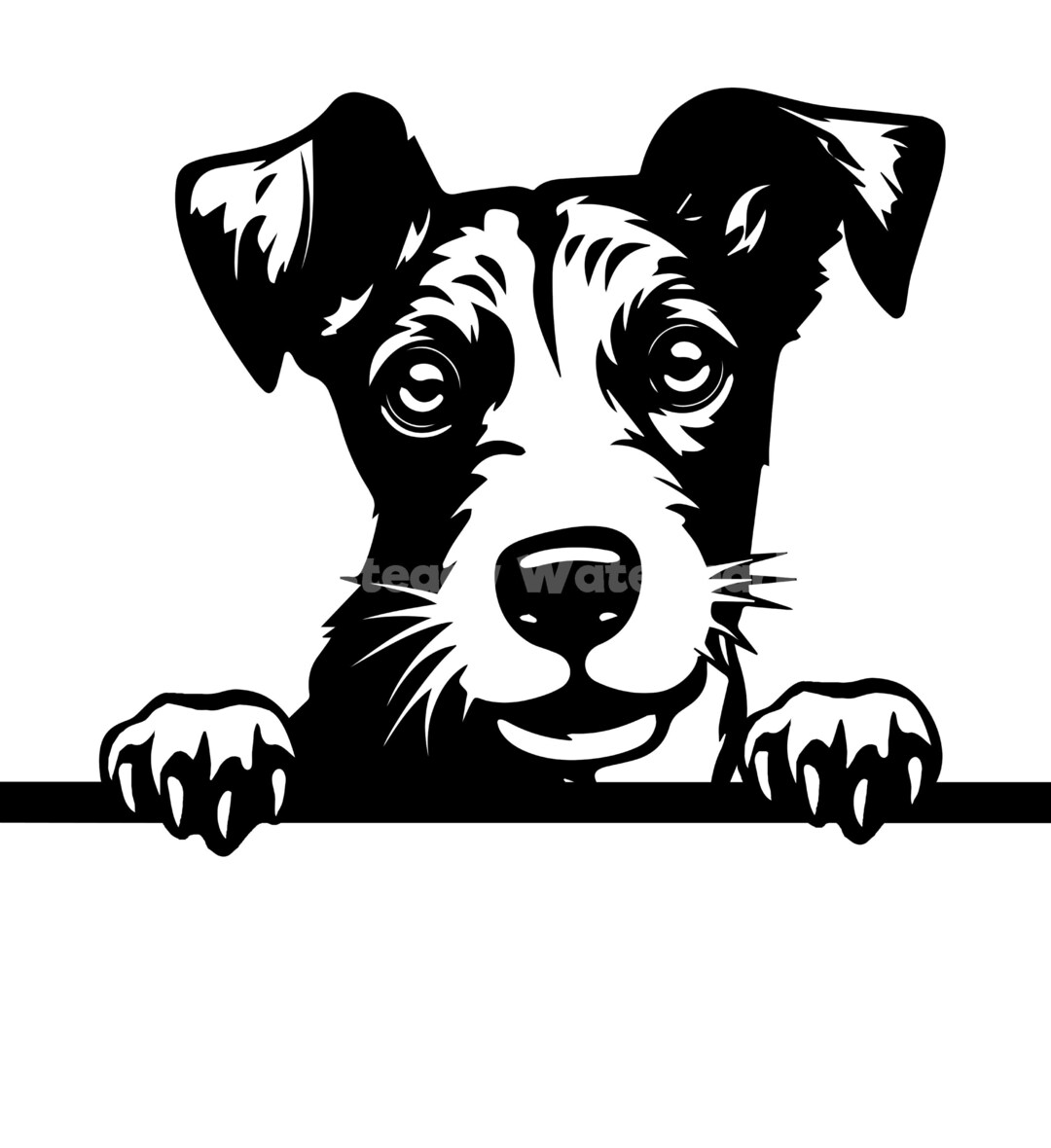 Smooth Fox Terrier Peeking Dog SVG PNG DXF and Pdf Dog or - Etsy