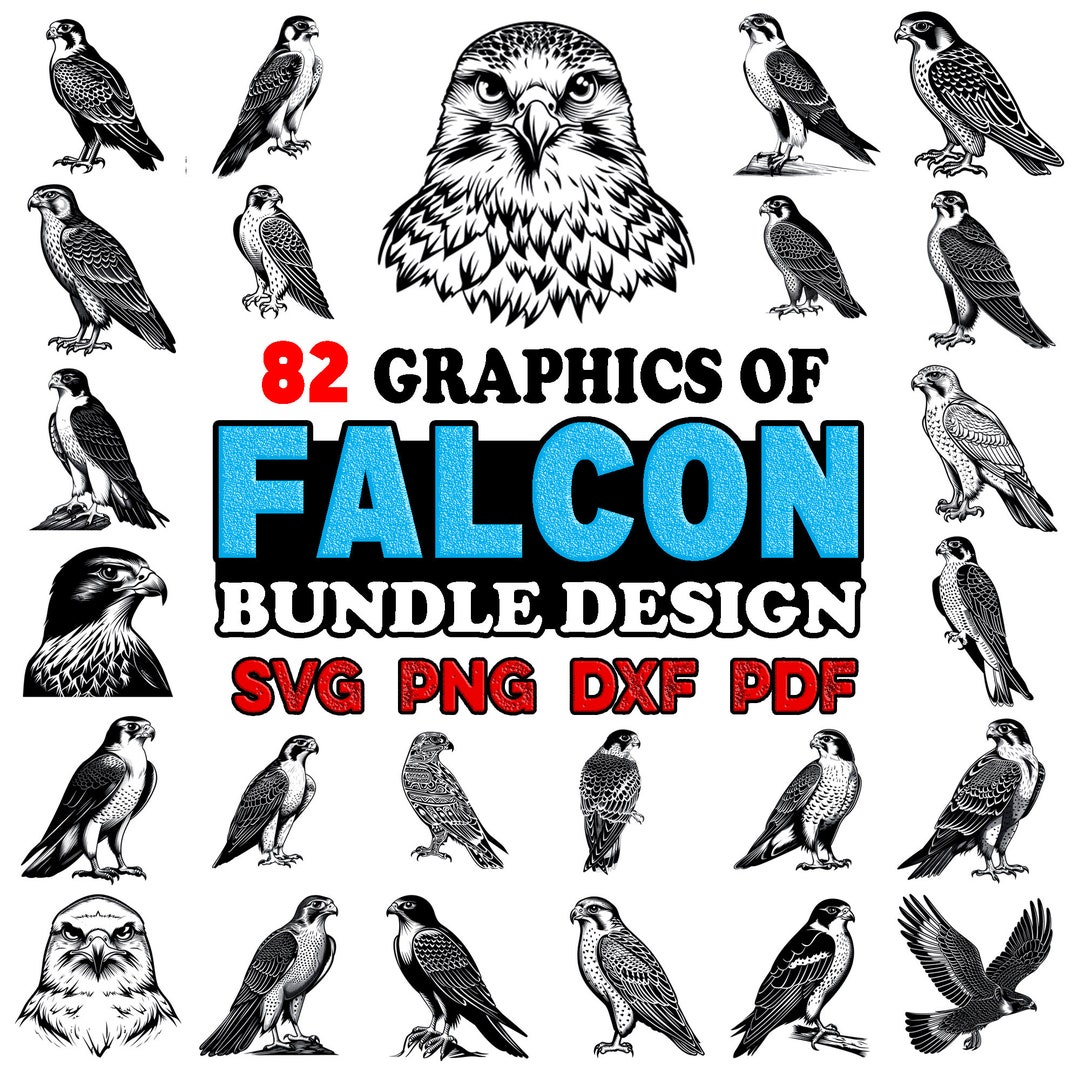 Falcon Bundle SVG, Png, Dxf, Pdf Instant Digital Downloads - Etsy