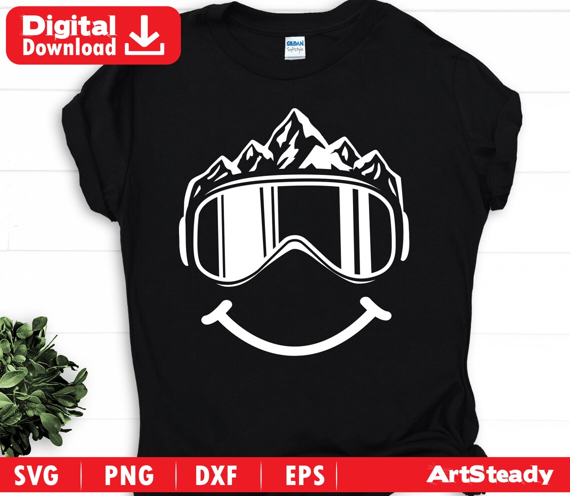 Ski Svg or Snowboard Svg Ski Smiley Helmet Svg Graphic File - Etsy