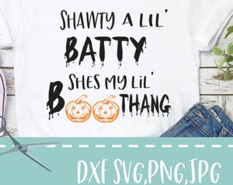 Shawty A Lil Batty Boo Thang Halloween SVG PNG Instant - Etsy