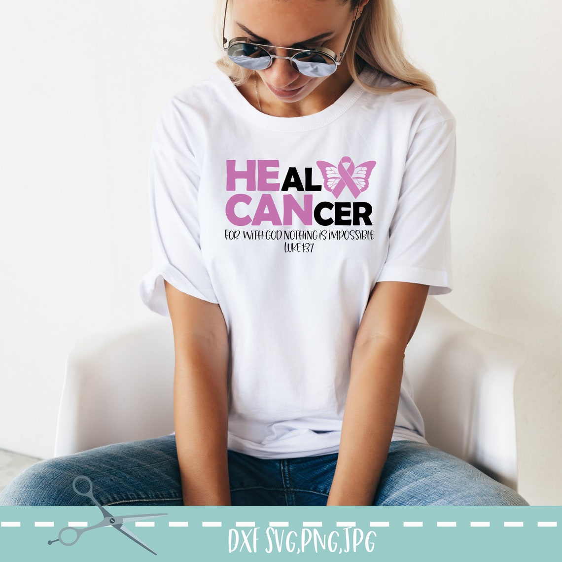 Heal Cancer Svg, Christian Svg, Breast Cancer Pink Ribbon Awareness ...