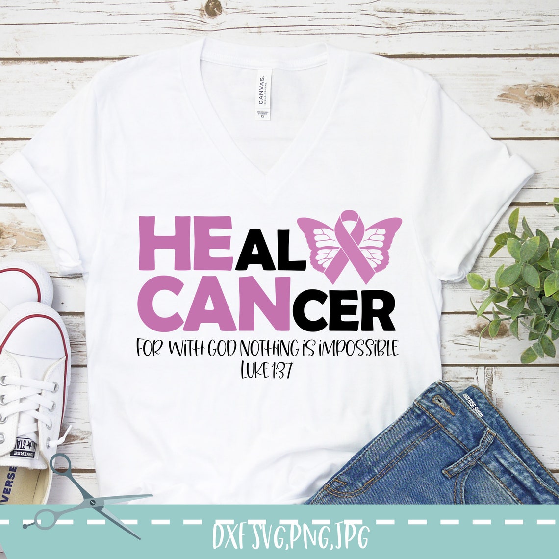Heal Cancer Svg, Christian Svg, Breast Cancer Pink Ribbon Awareness ...