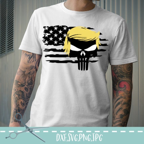 Trump Hair Svg , Trumpisher Svg, Trump Punisher Svg, American Flag Svg ...