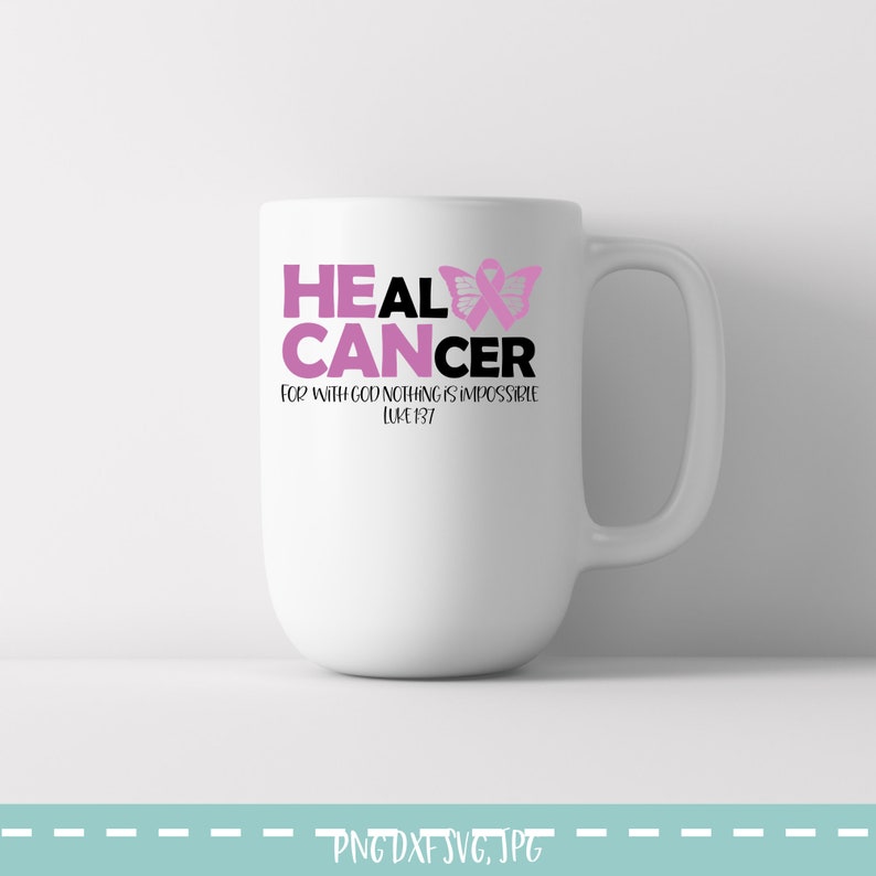 Heal Cancer Svg, Christian Svg, Breast Cancer Pink Ribbon Awareness ...