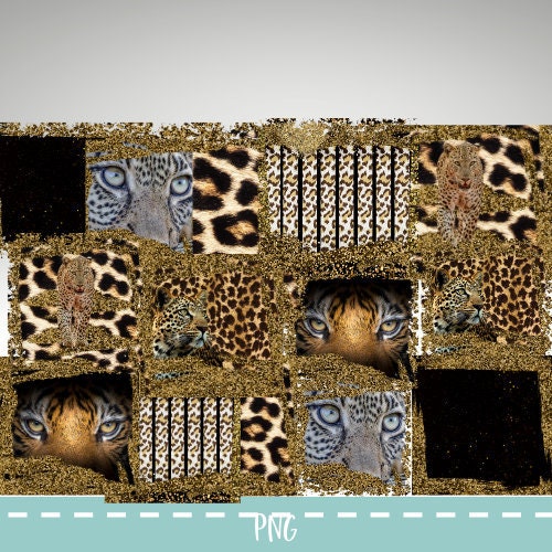 Leopard Print Splash Background Bundle, Zoom Back Ground, Glitter ...