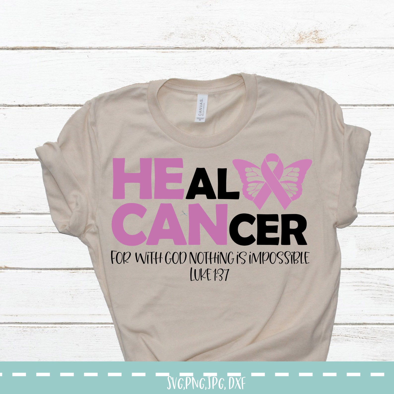 Heal Cancer Svg, Christian Svg, Breast Cancer Pink Ribbon Awareness ...