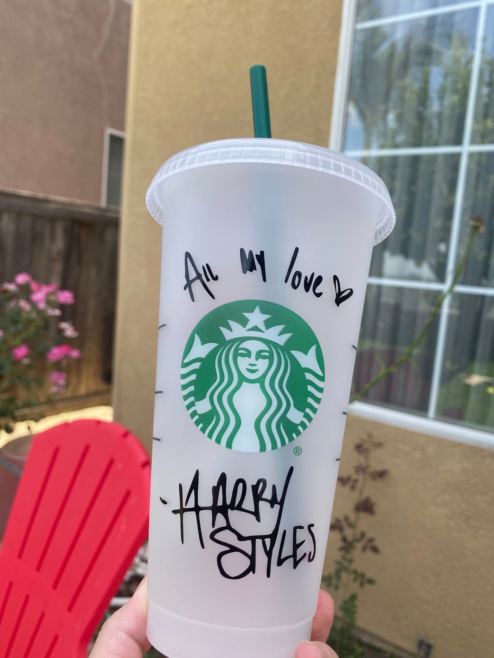 Harry Styles signature & fine line cup with Optional Name | Etsy