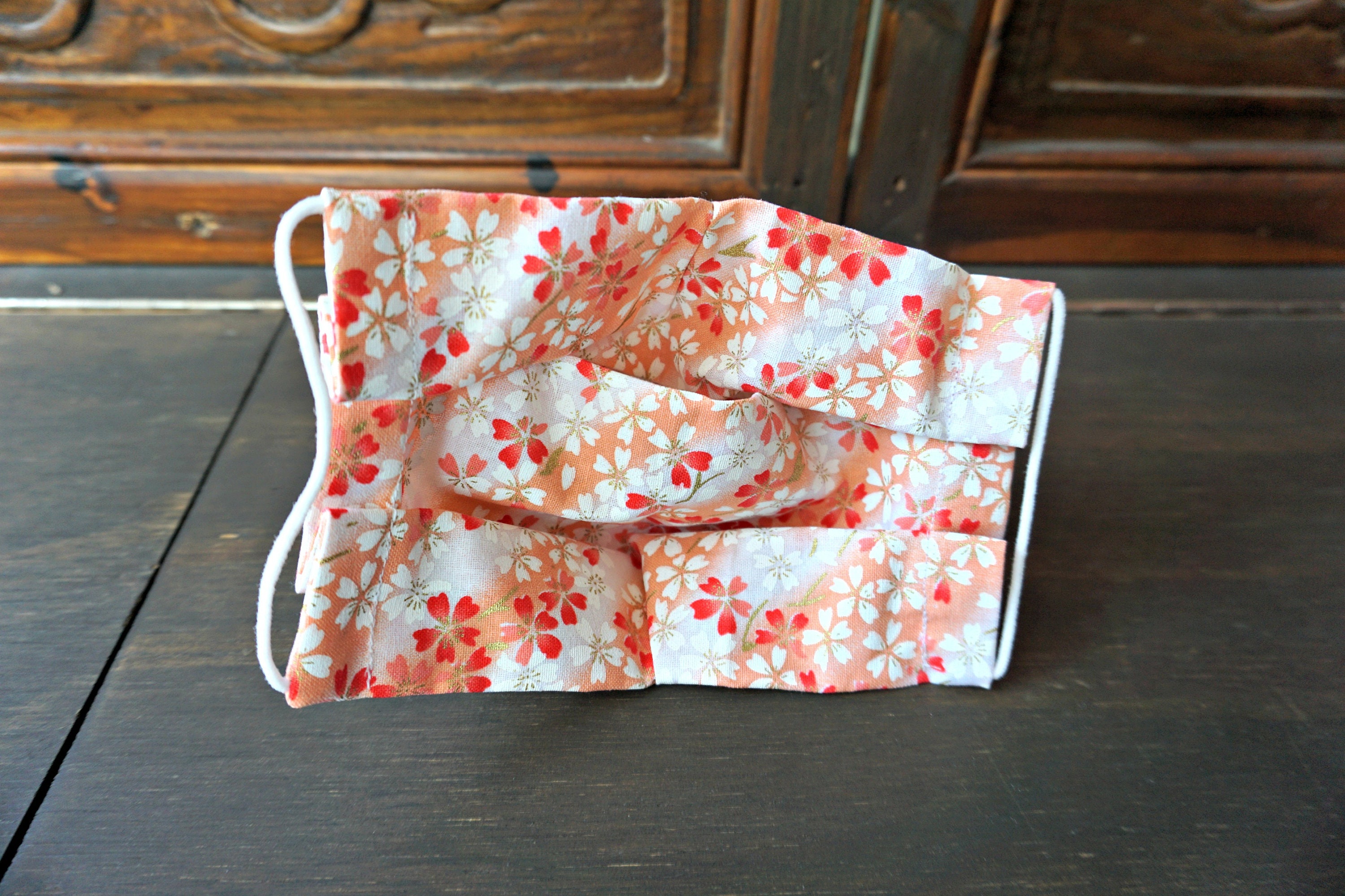 Japanese Full Cotton Double Layered Face Mask - Endless Peach - Etsy