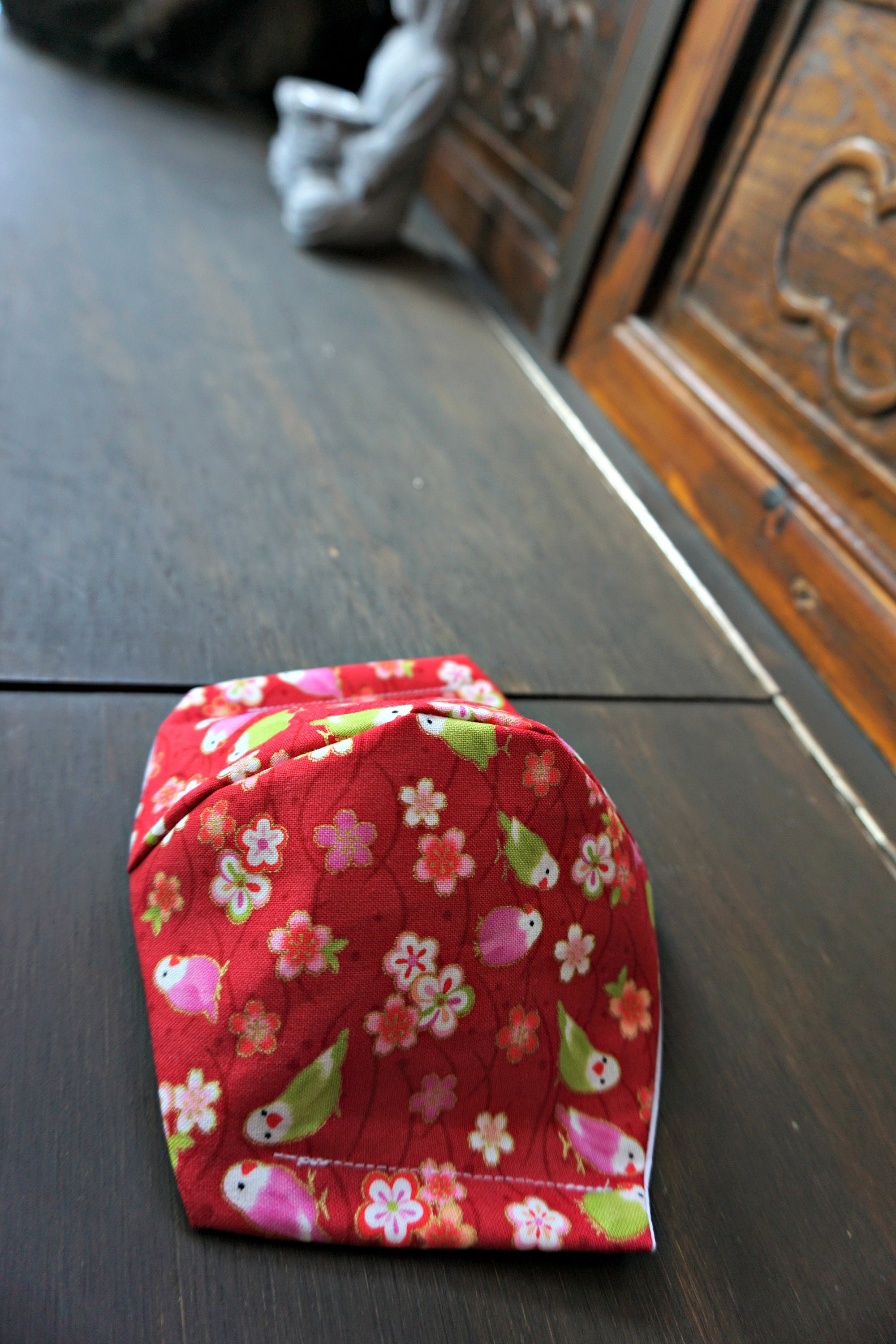 Japanese Full Cotton Double Layered Face Mask - Red Lovebirds - Etsy