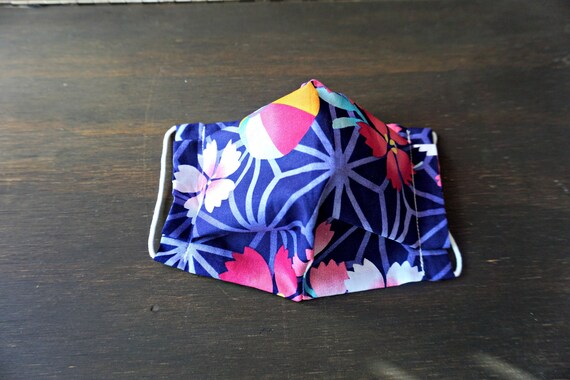 Japanese full cotton double layered face mask Playful summer | Etsy