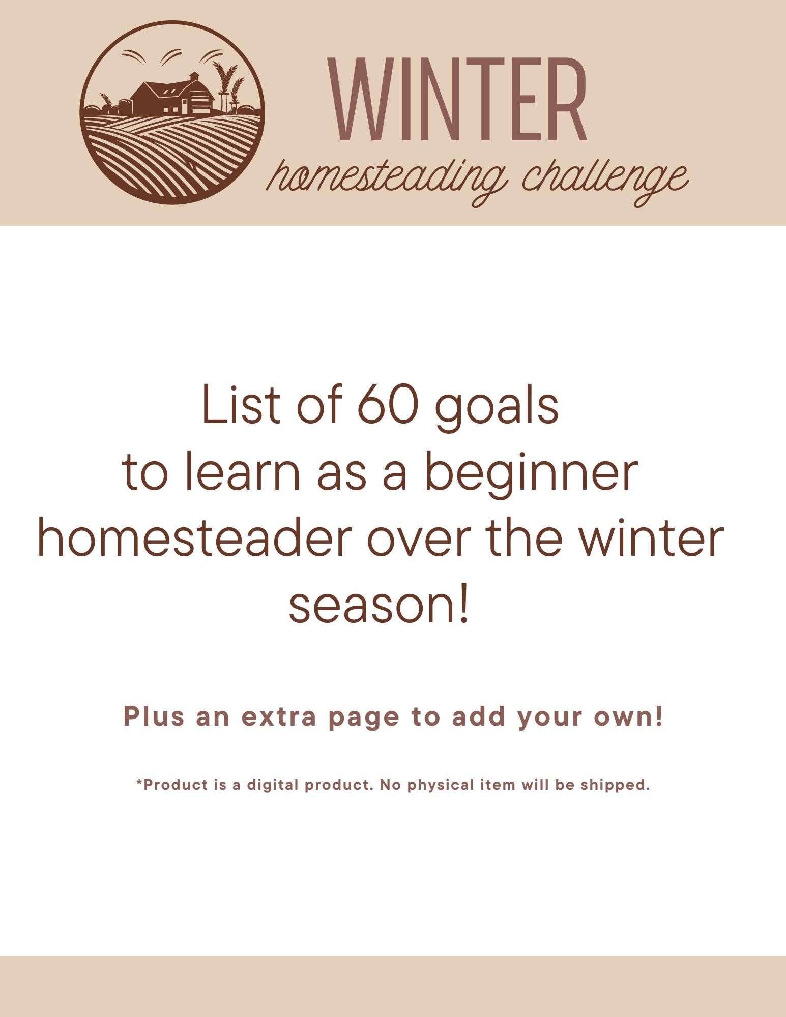 Homesteading Goal Checklist, Winter Checklist for Homesteaders ...
