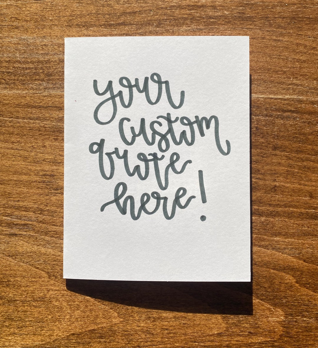 Handwritten Custom Calligraphy Card - Etsy