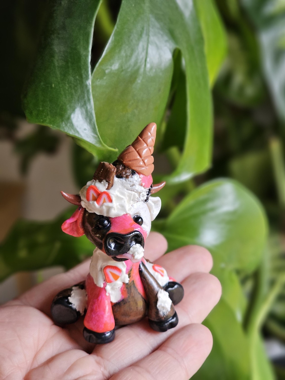 Handcrafted Clay Cow Figurine - Ice Cream Moo Cow - Etsy