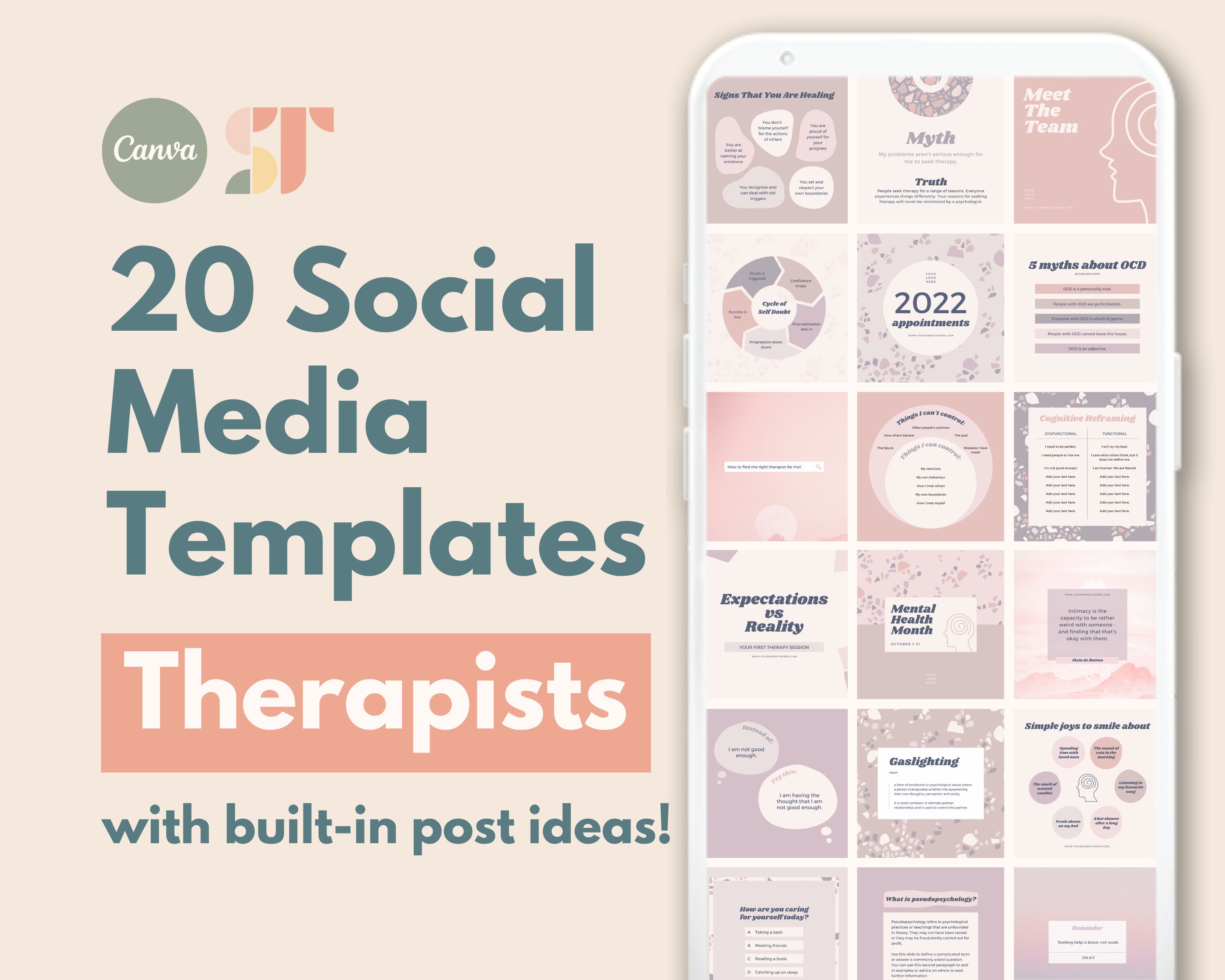 Paper Stationery & Coaches Counselor Social Media for Therapists 20 ...