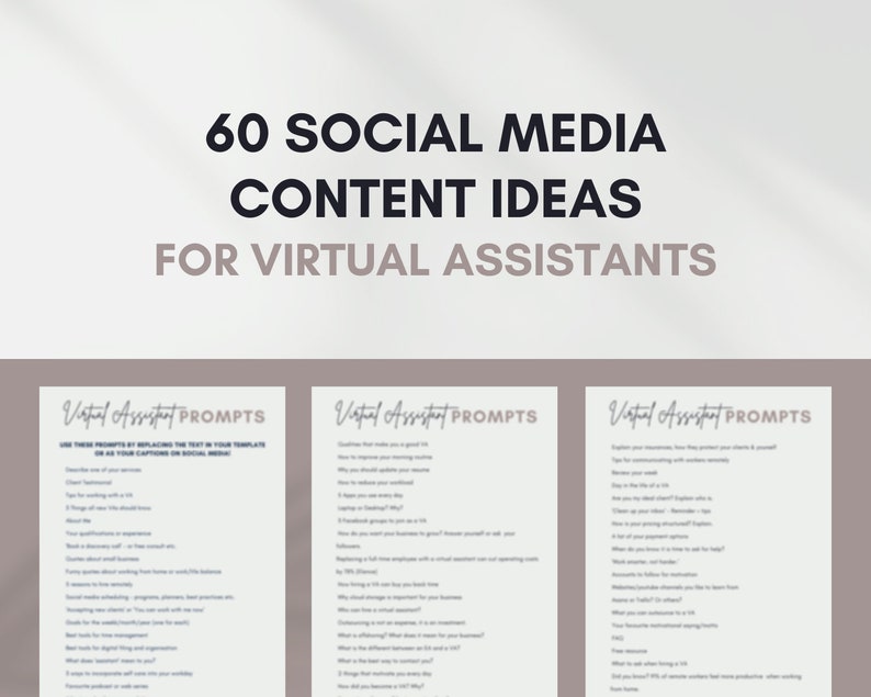 60 Instagram Ideas for Virtual Assistants Virtual Assistant | Etsy